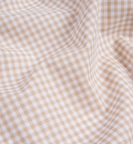 Tan Cotton Linen Gingham Shirts by Proper Cloth