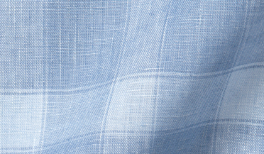 Light Blue Linen Plaid Fitted Dress Shirt by Proper Cloth